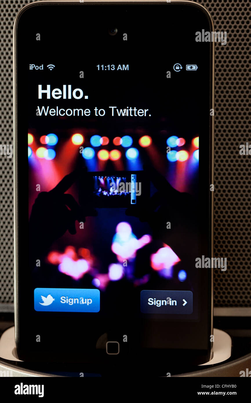 Hello. Welcome to Twitter. Sign up. Sign in Stock Photo - Alamy