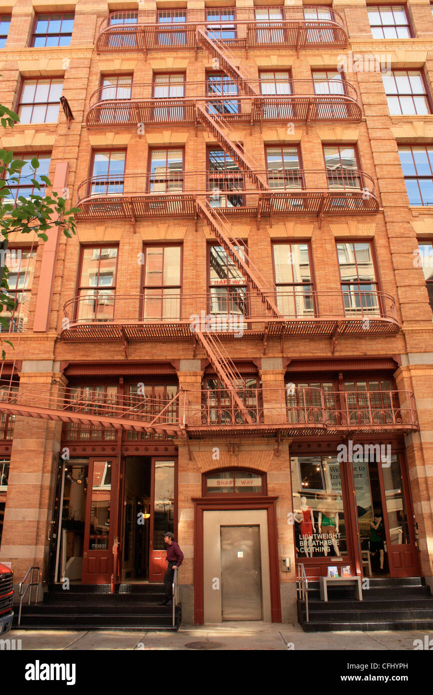 Orange brick building Stock Photo - Alamy