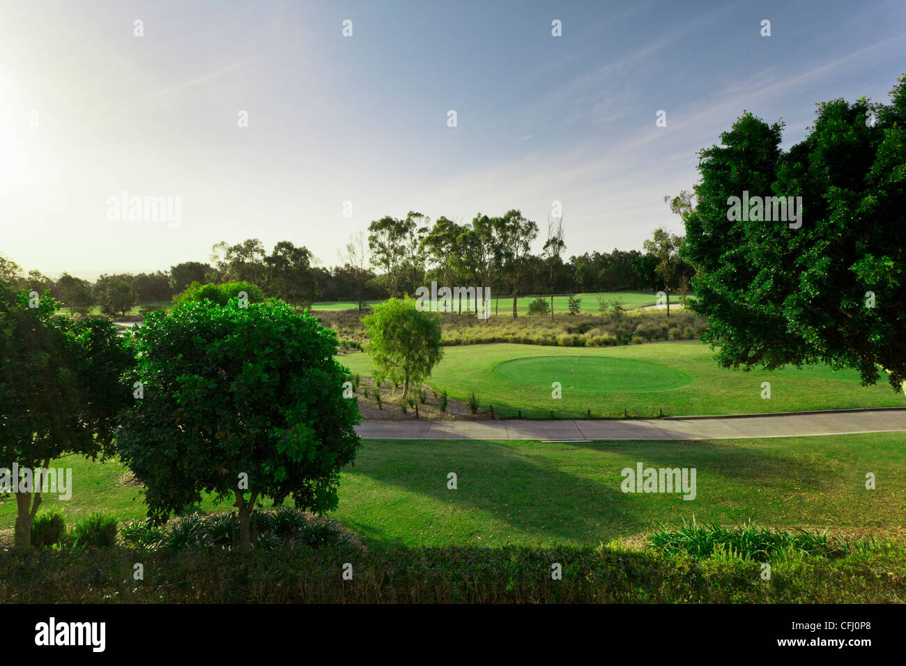Golf course view from balcony Stock Photo - Alamy