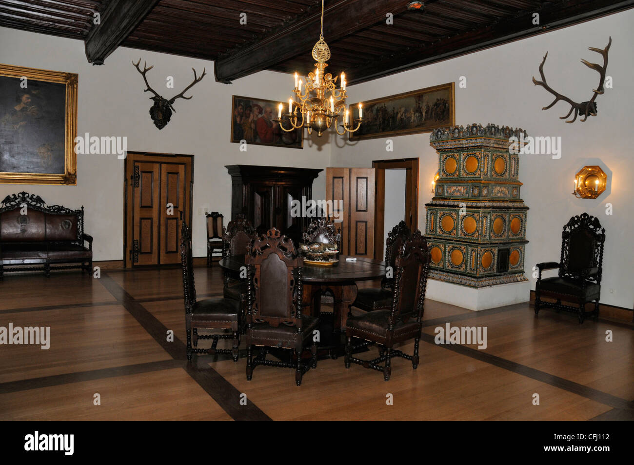 The Coburg rooms at Schloss Greinburg (Greenburg Castle) in the village ...