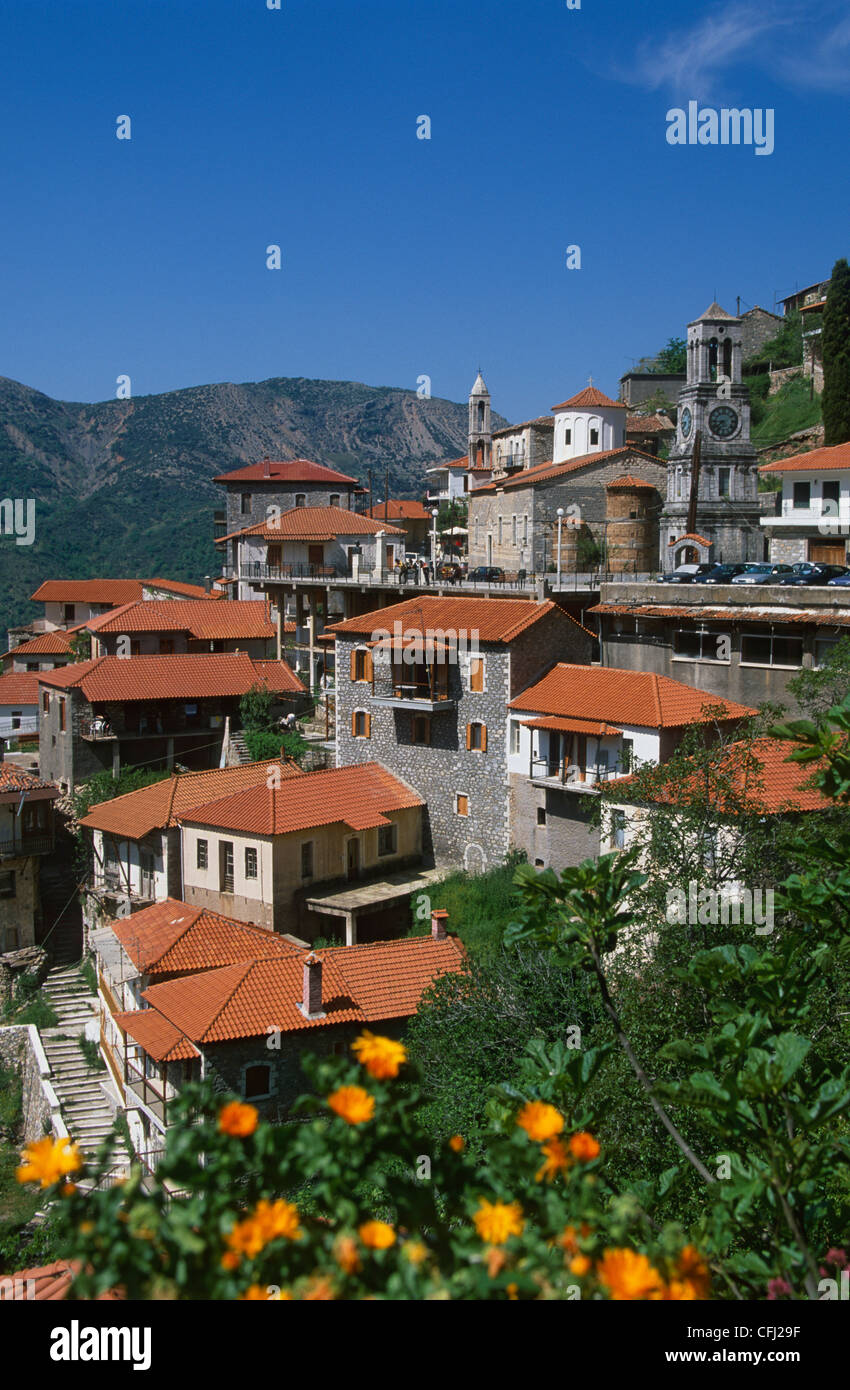 The Mountain Village Langadia in Arkadia Stock Photo - Alamy