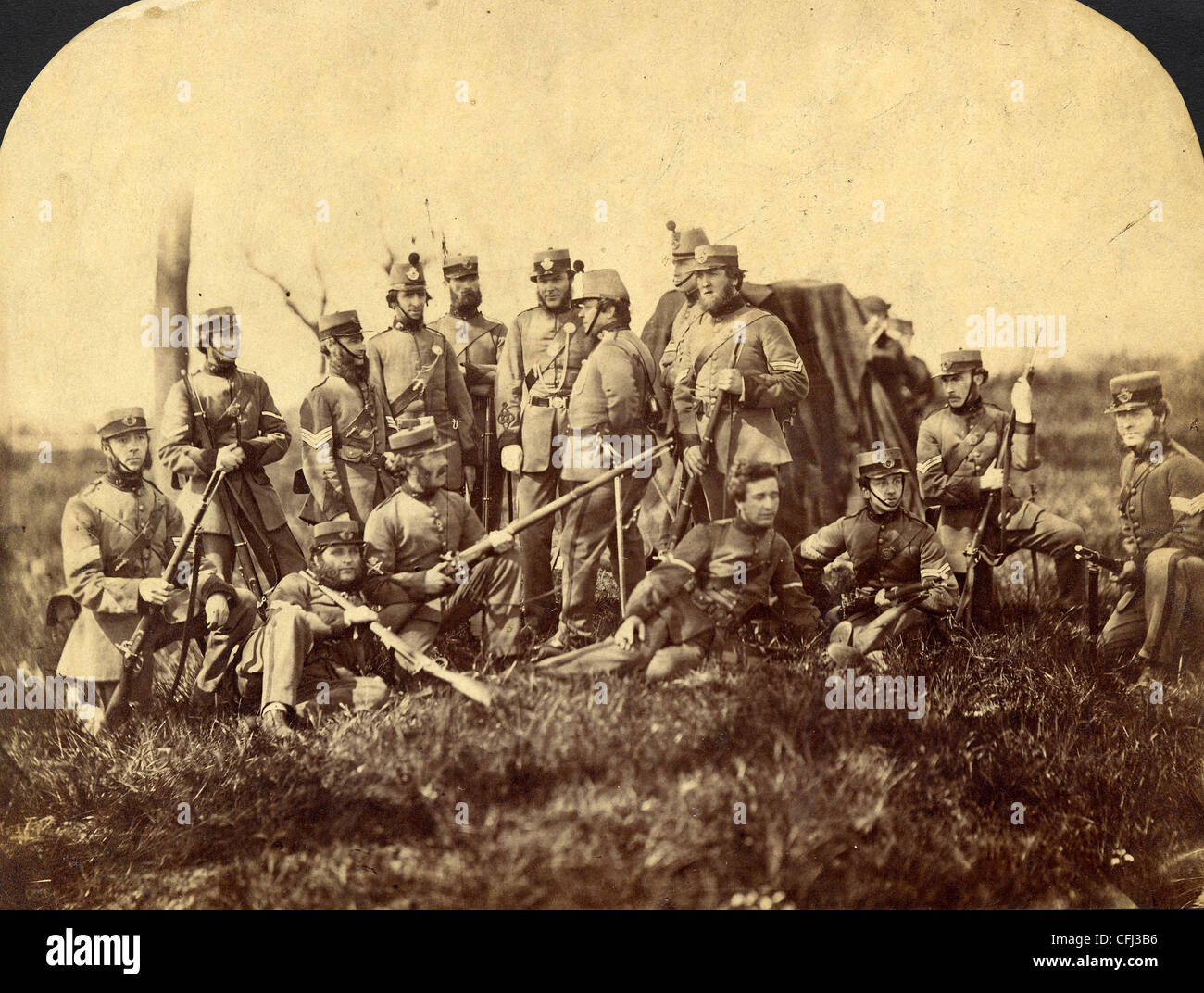 Staffordshire Rifle Volunteers camp, Lapley, c 1860. Voluntary army ...