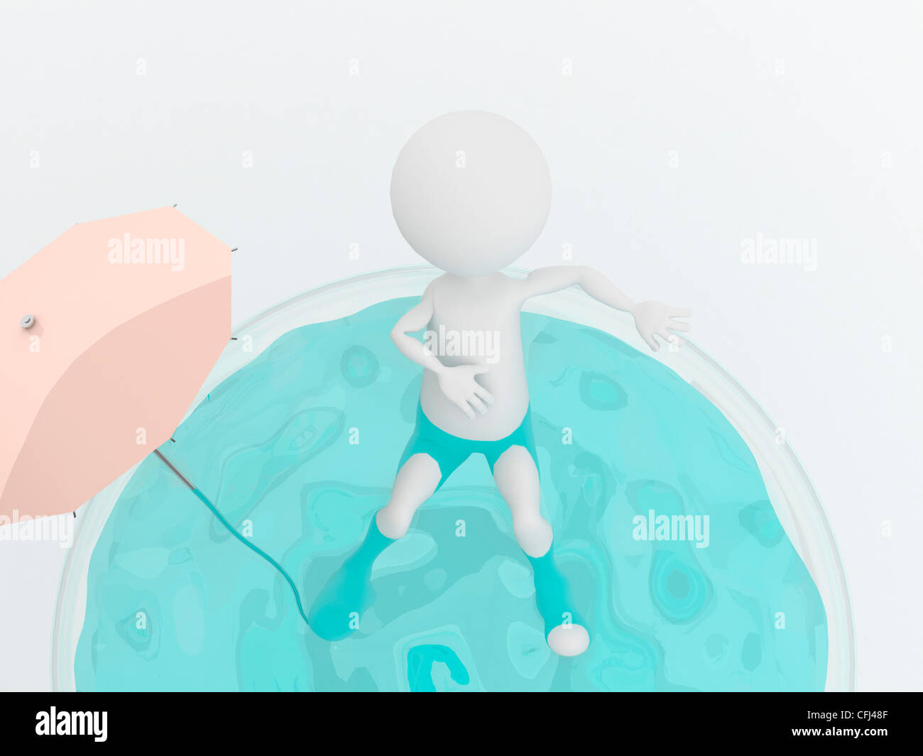 3d man relaxing in pool hi-res stock photography and images - Alamy