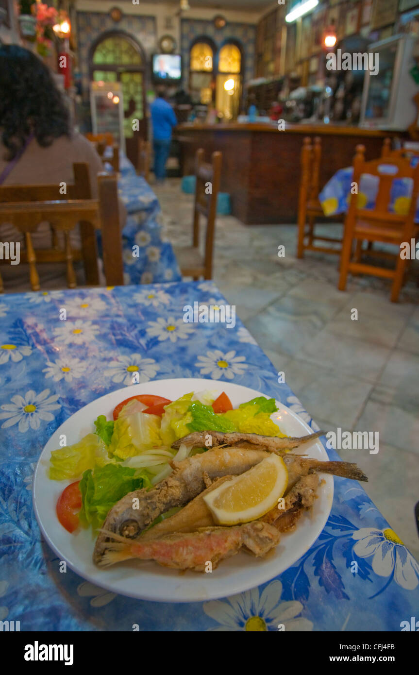 Grilled fish with salad Bar Rincon San Eloy restaurant Seville ...