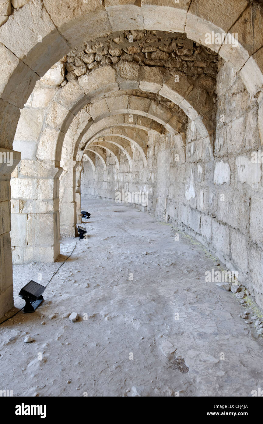 Aspendos. Antalya. Turkey. View of the ambulacrum the vaulted arched ...