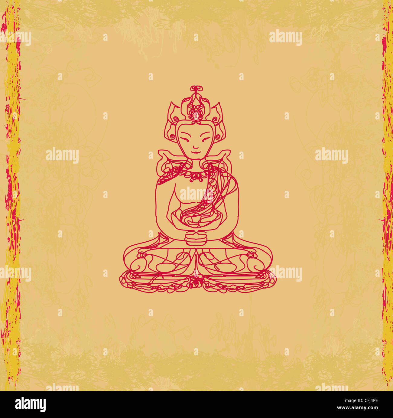 Chinese Traditional Artistic Buddhism Pattern Stock Photo - Alamy