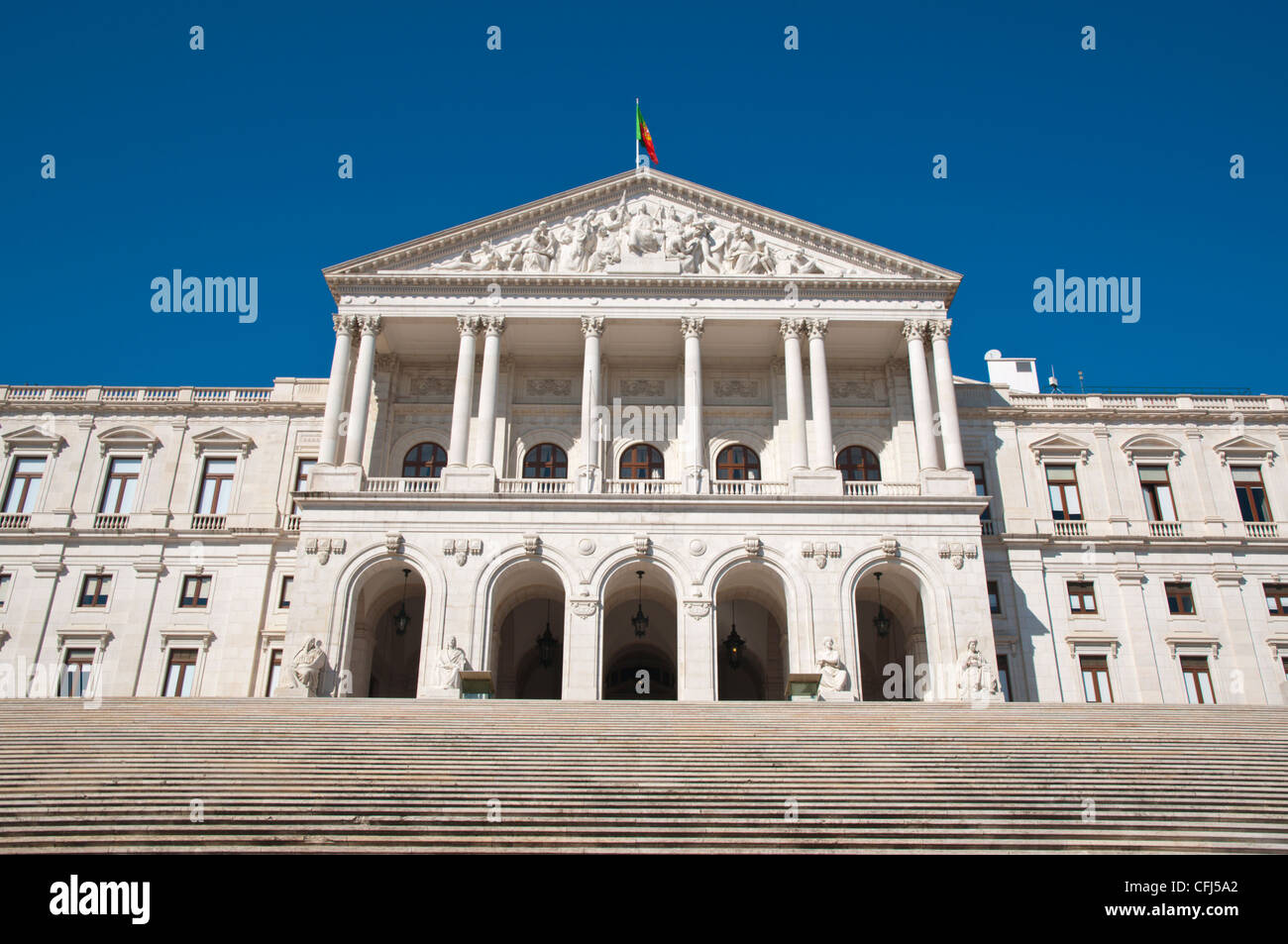 Palacio da Assembleia the parliament building Sao Bento district Lisbon ...