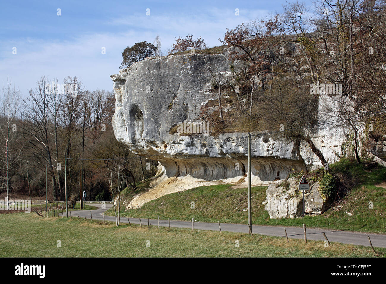 Undercut limestone cliffs near Puymoyen, SW France Stock Photo - Alamy