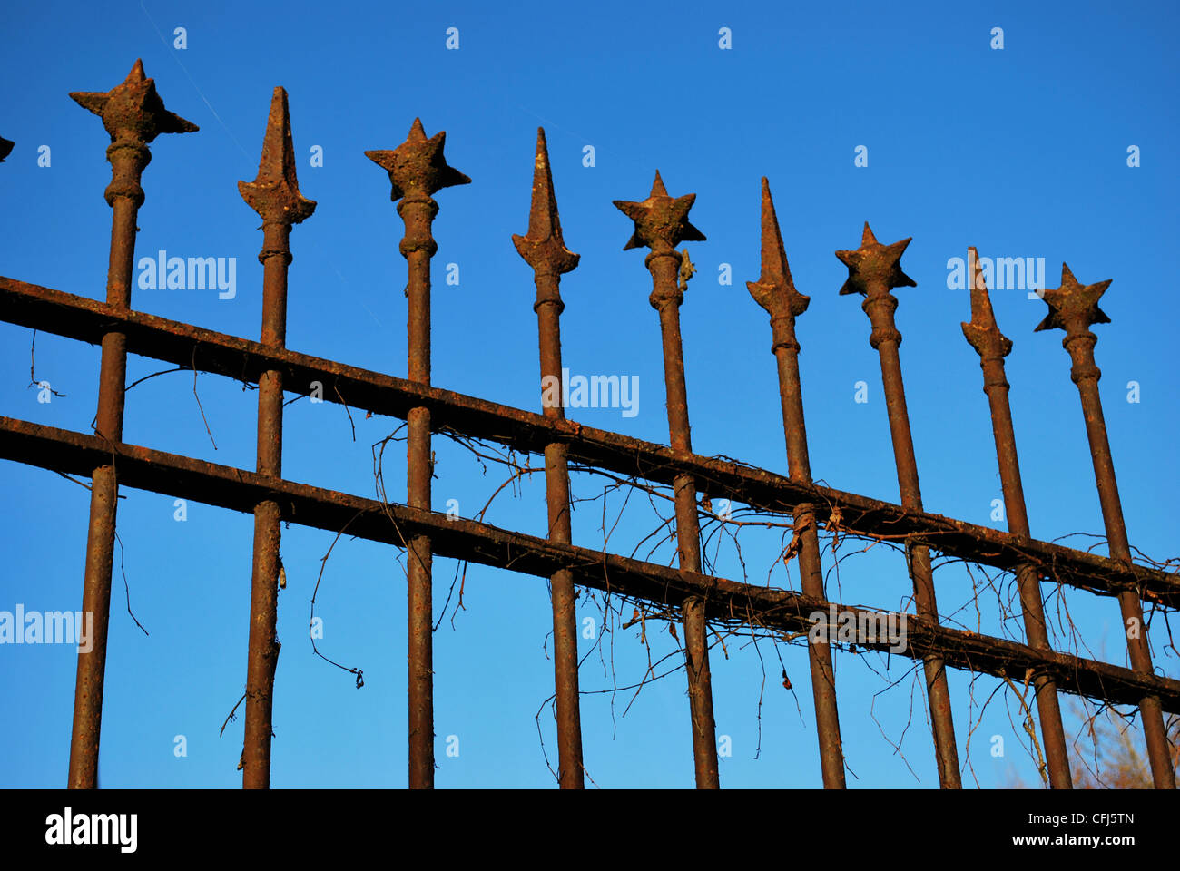 Blue wrought iron gate hi-res stock photography and images - Alamy