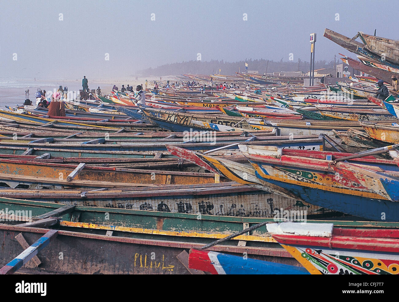 Fishing boats on the beach of Kayar village Senegal Stock Photo - Alamy