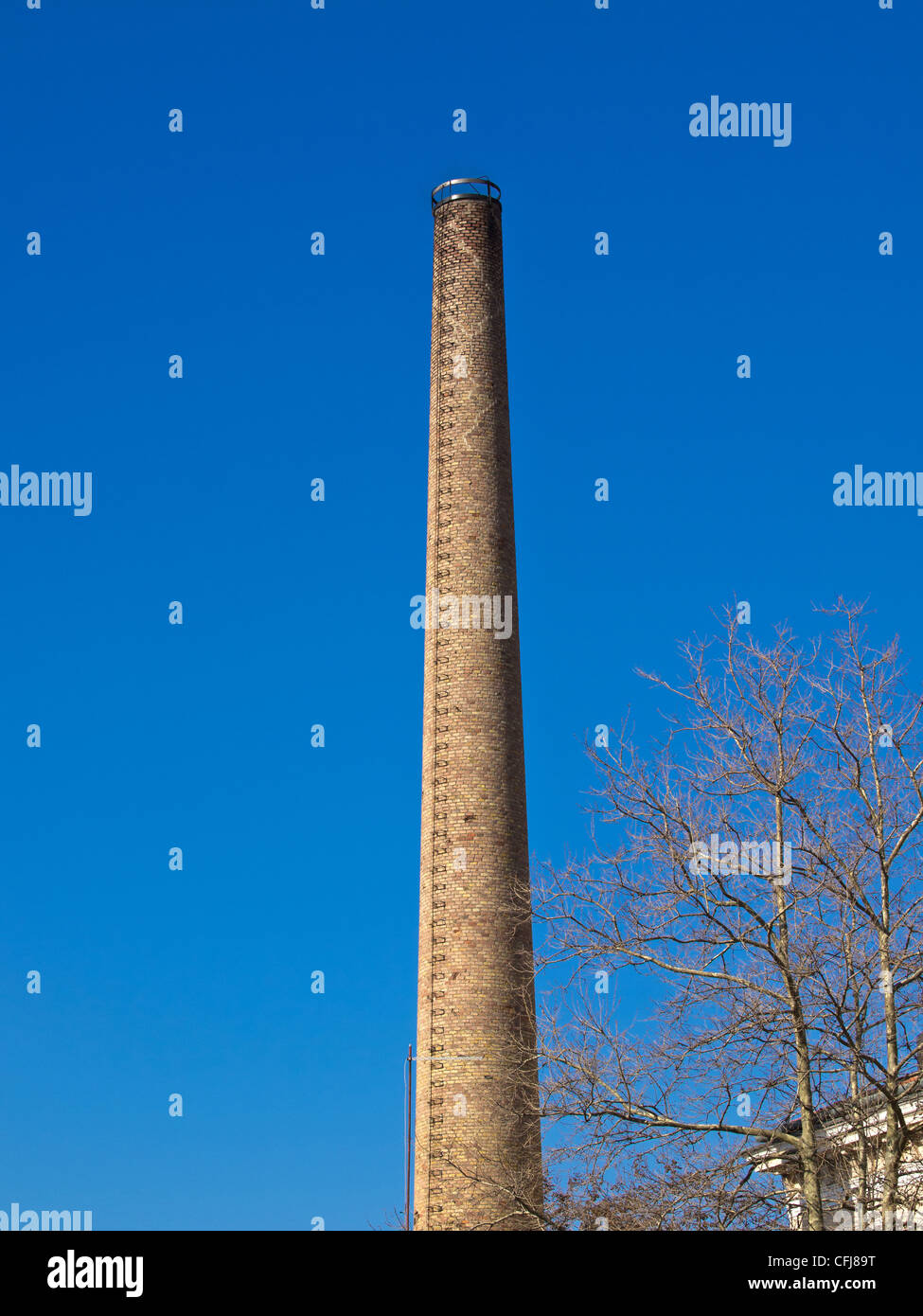 old factory chimney made of red bricks Stock Photo - Alamy