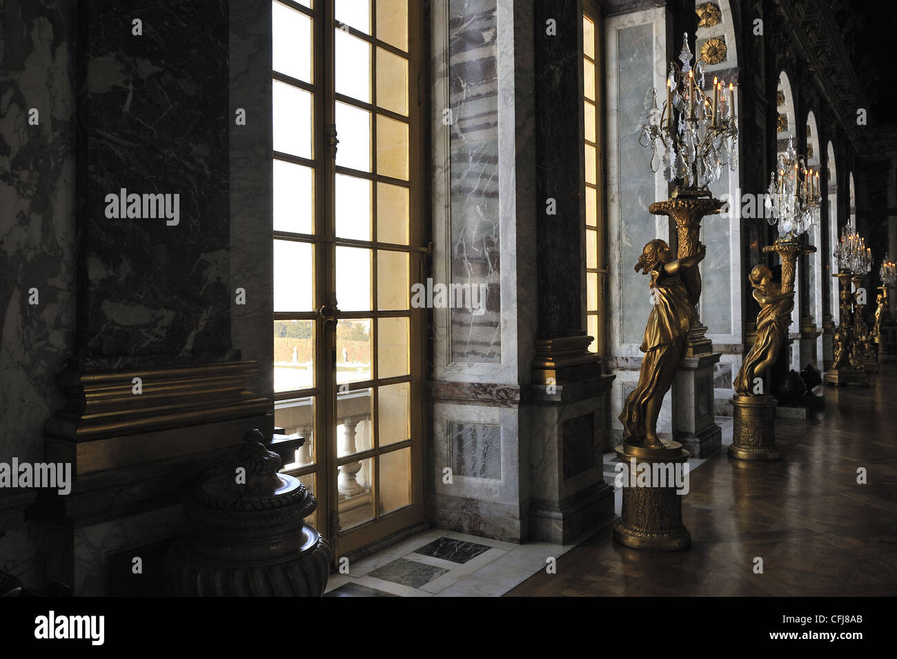 Statues in Chateau de Versailles", Royal Ballroom, "Hall of Mirrors ...