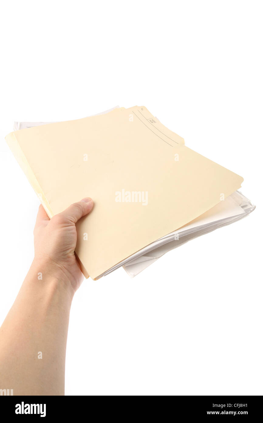 handing over a file folder, business concept Stock Photo - Alamy