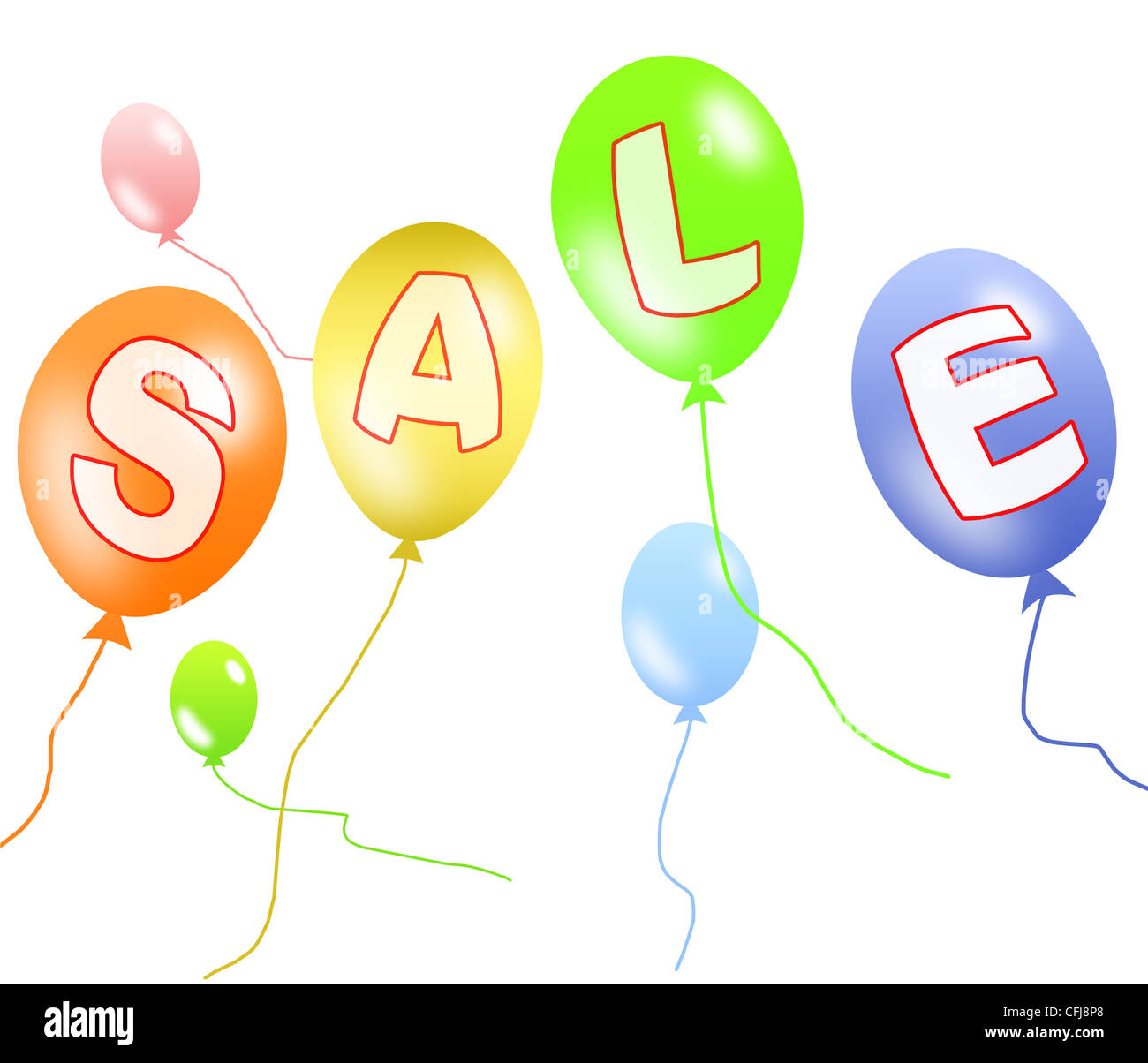 Colorful balloons sale with clipping path Stock Photo - Alamy