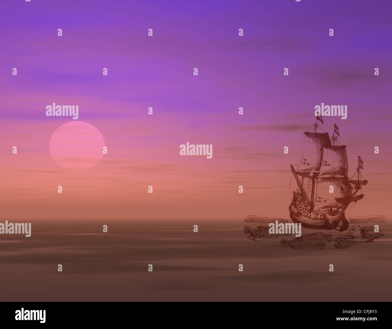 Sailing towards sunset Stock Photo - Alamy