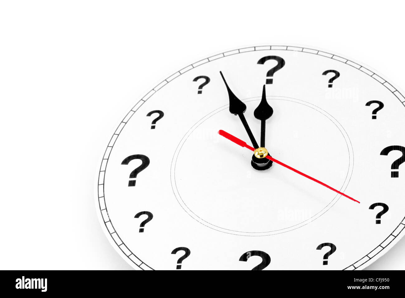 question mark clock, concept of time Stock Photo - Alamy