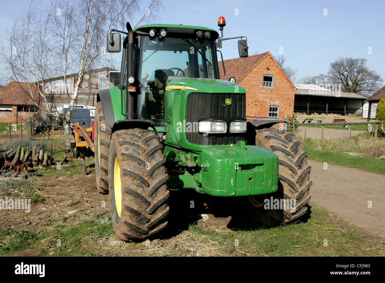 John Deere tractor on uk farm Stock Photo - Alamy