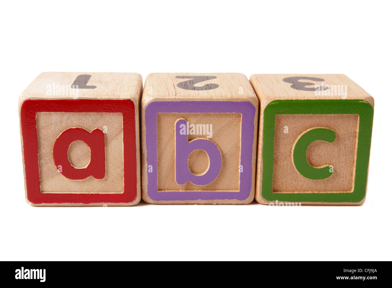 Wooden blocks spelling abc Stock Photo - Alamy