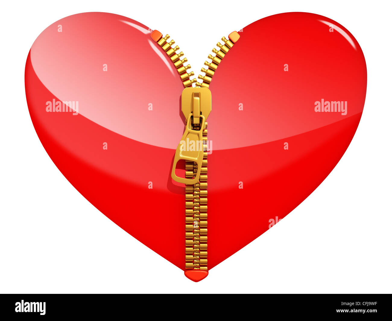 Glossy heart with zipper Stock Photo - Alamy