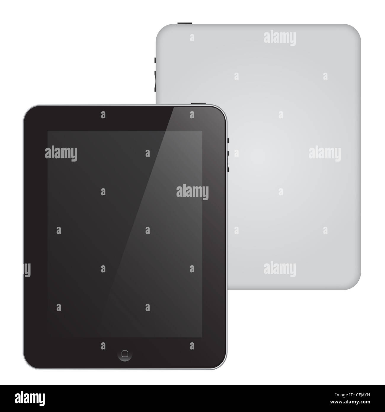 touch tablet pc with front and back illustration Stock Photo - Alamy