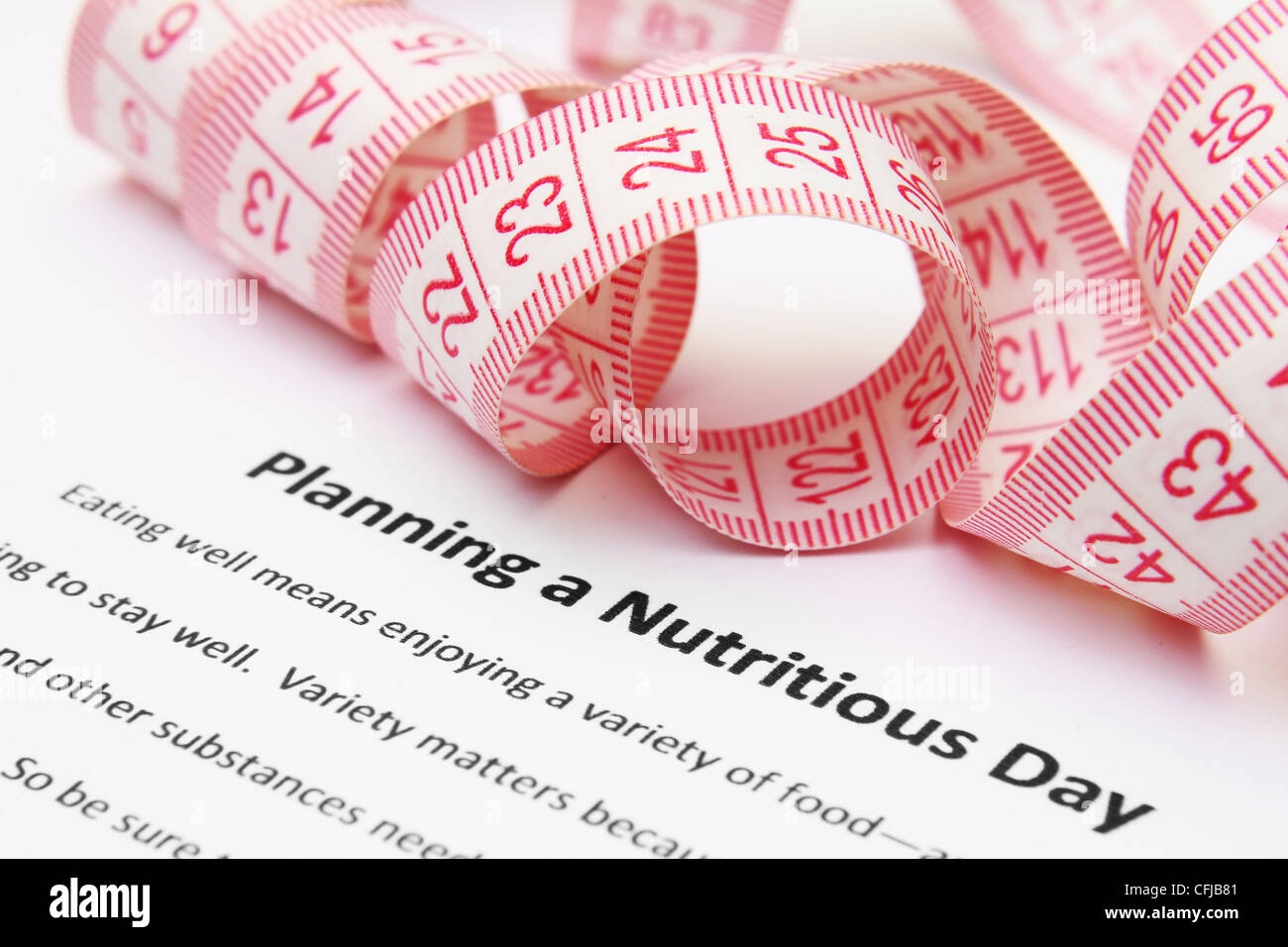 Planning a nutritious day article Stock Photo - Alamy