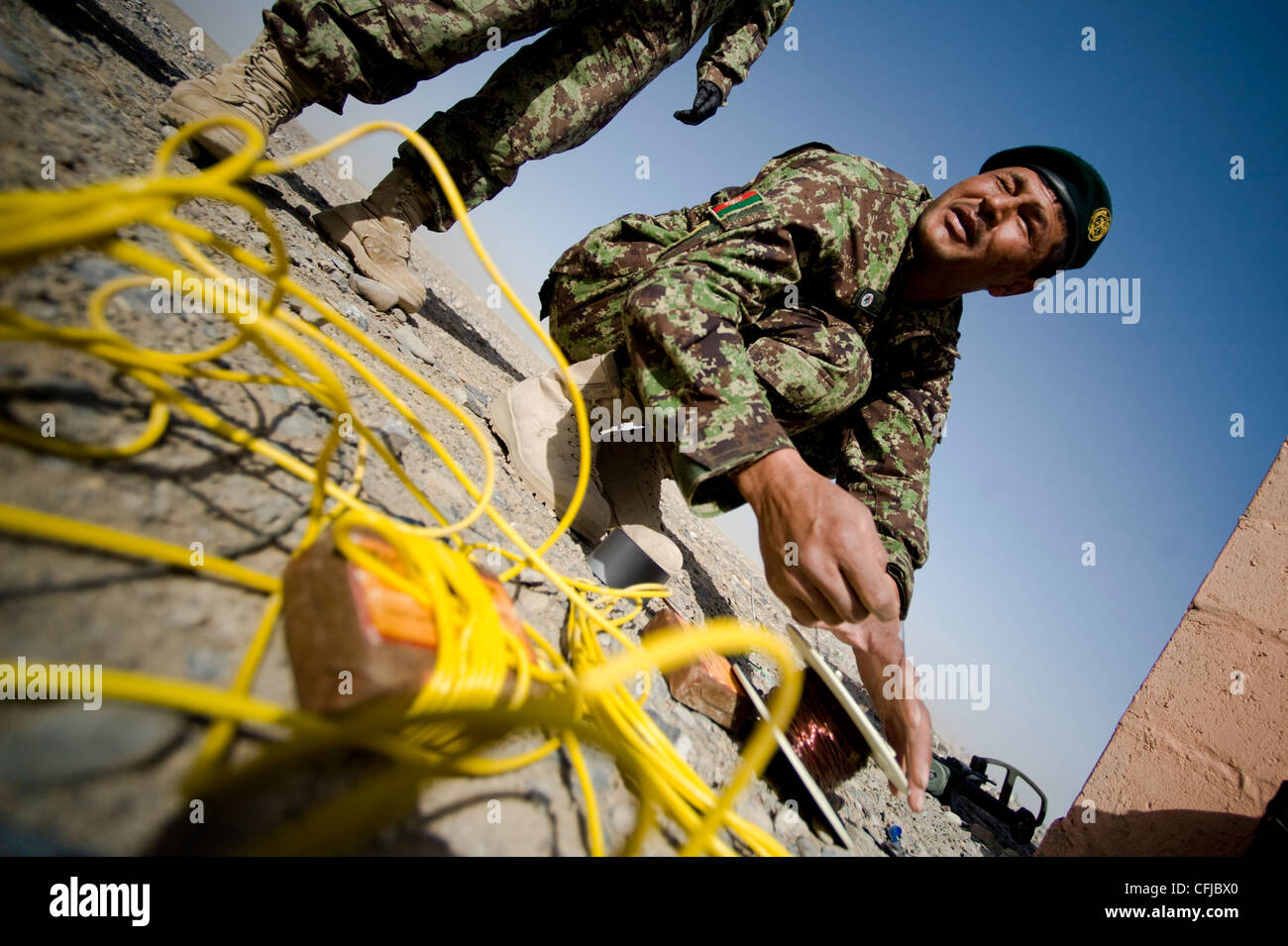 Afghan National Army soldier, trains during practice counter-IED ...
