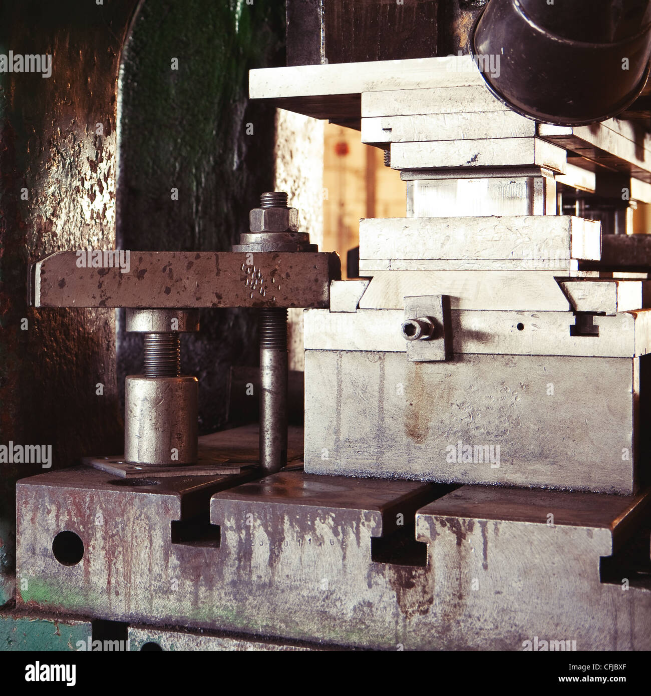 Obsolete vintage heavy machinery - press machine for metal works Stock ...