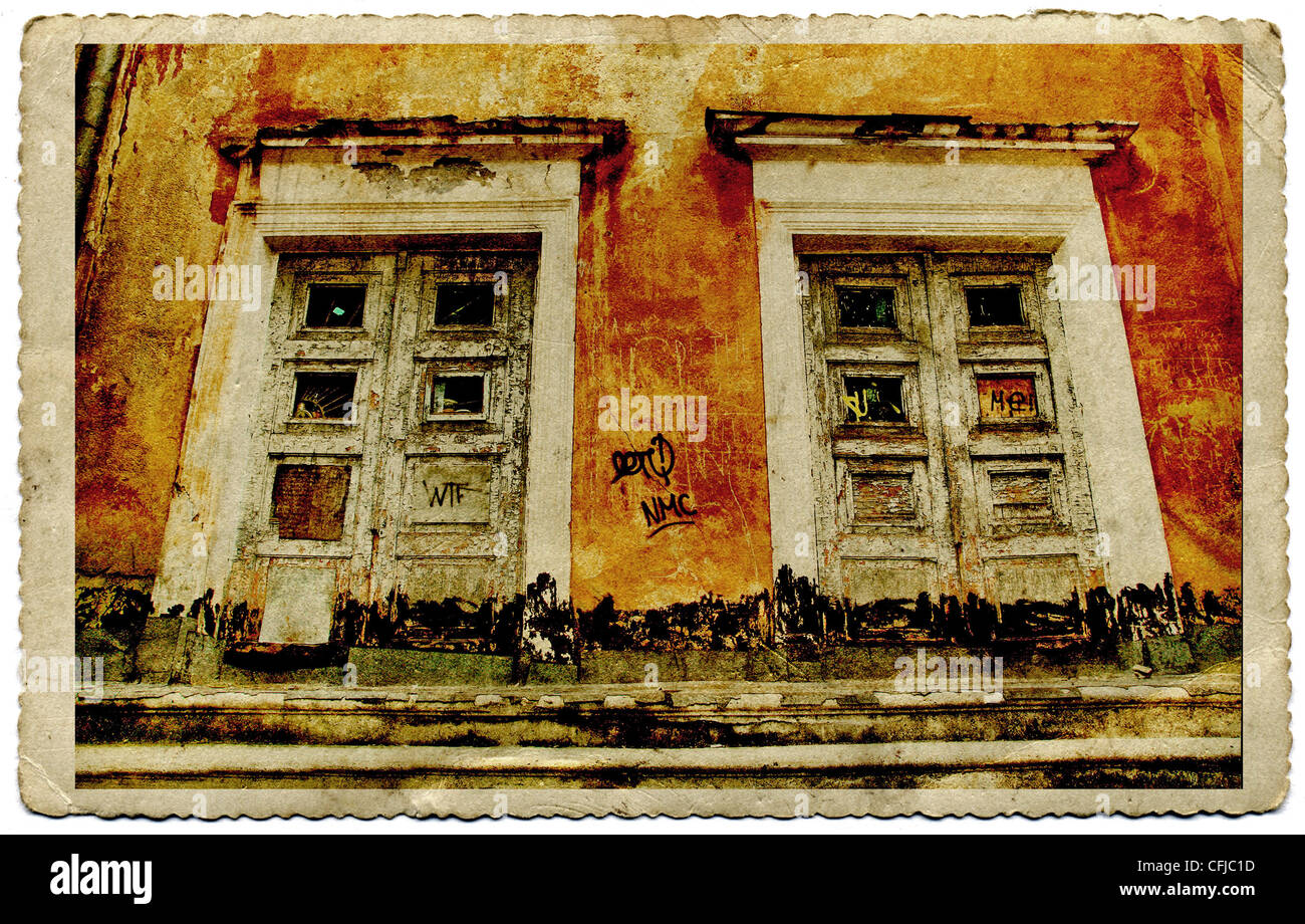 ancient building on old photography Stock Photo - Alamy