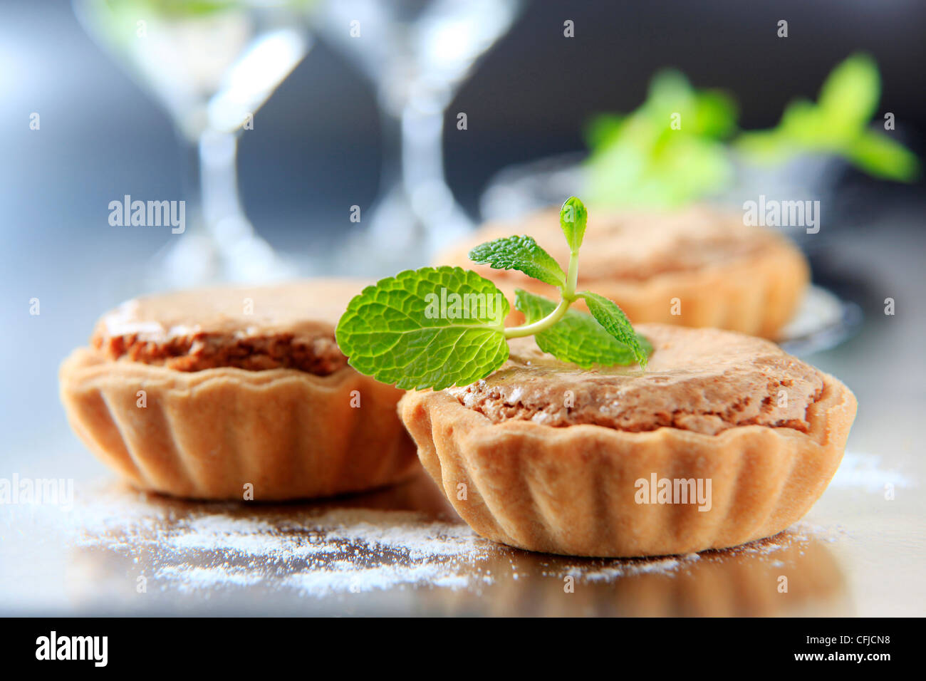 Small shortbread tart shells with nut filling Stock Photo - Alamy
