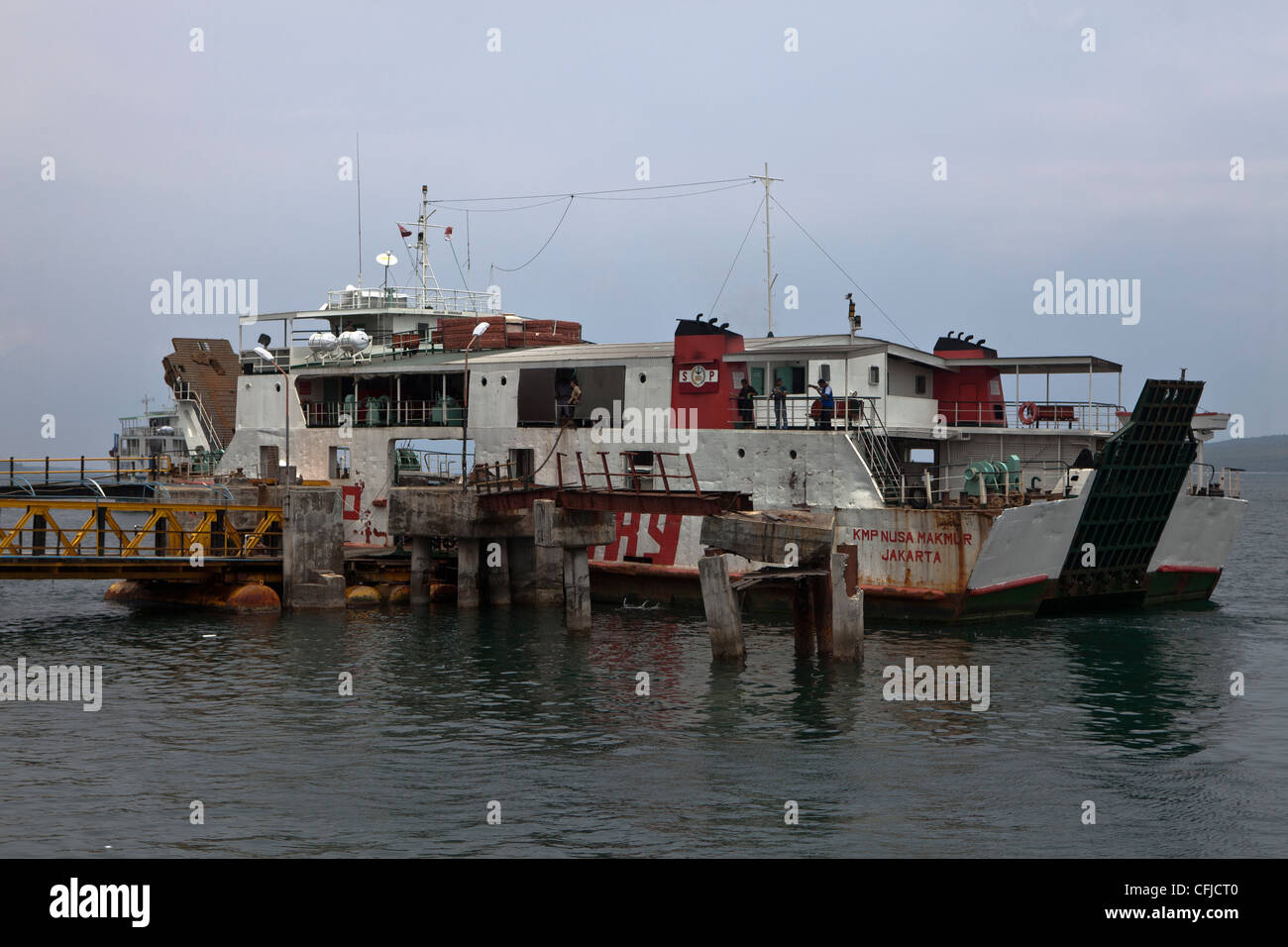 Boat through the strait of Bali, Java, Bali, South Pacific, Indonesia ...