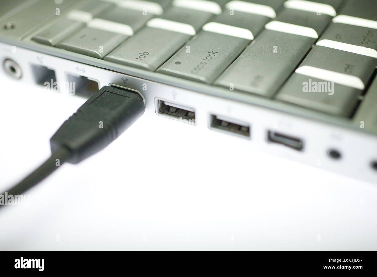 USB Peripheral Attached To Laptop Stock Photo - Alamy