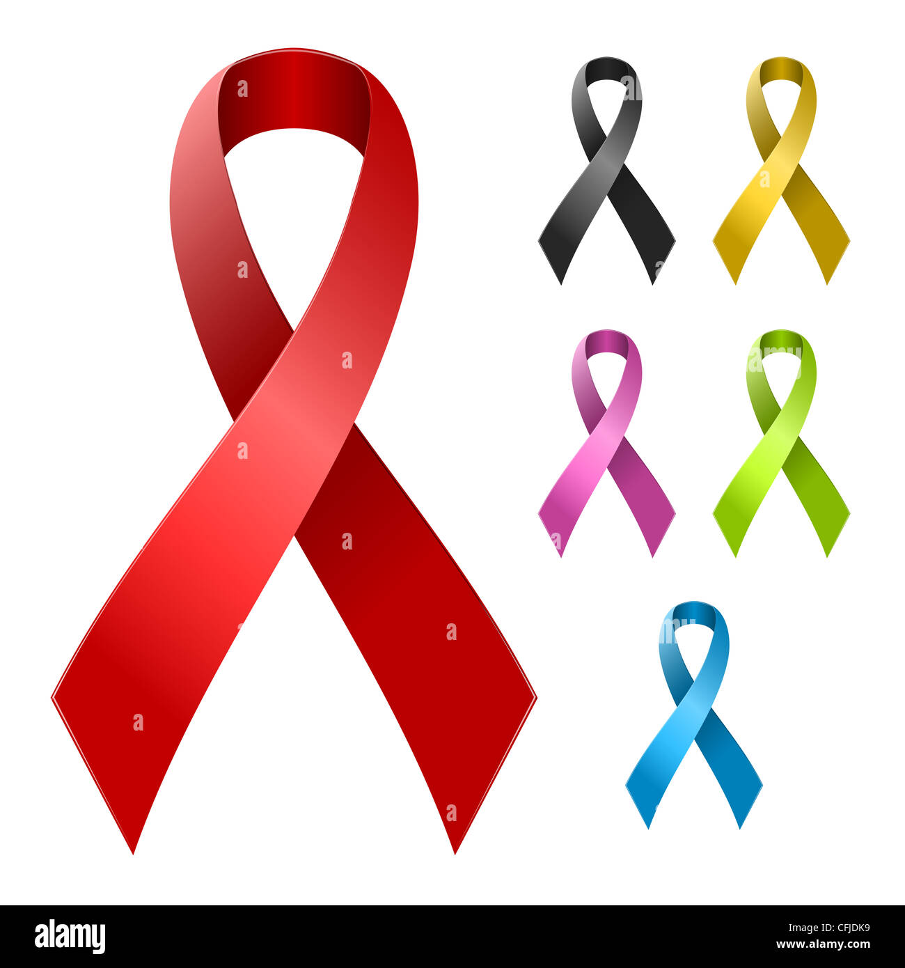 Awareness red ribbon in Cut Out Stock Images & Pictures - Alamy