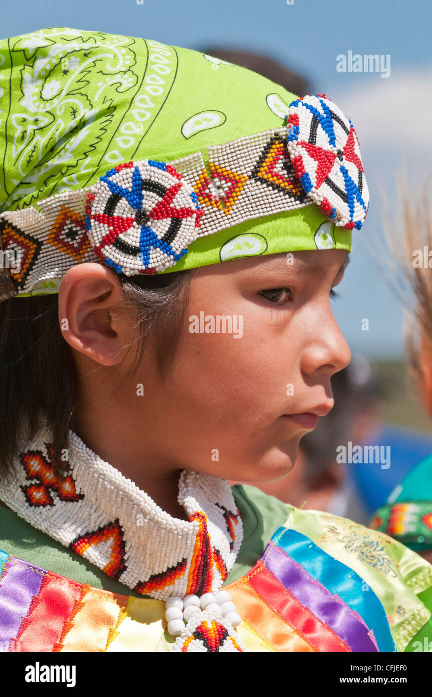 Young Blackfoot boy in traditional regalia, Siksika Nation Pow-wow ...