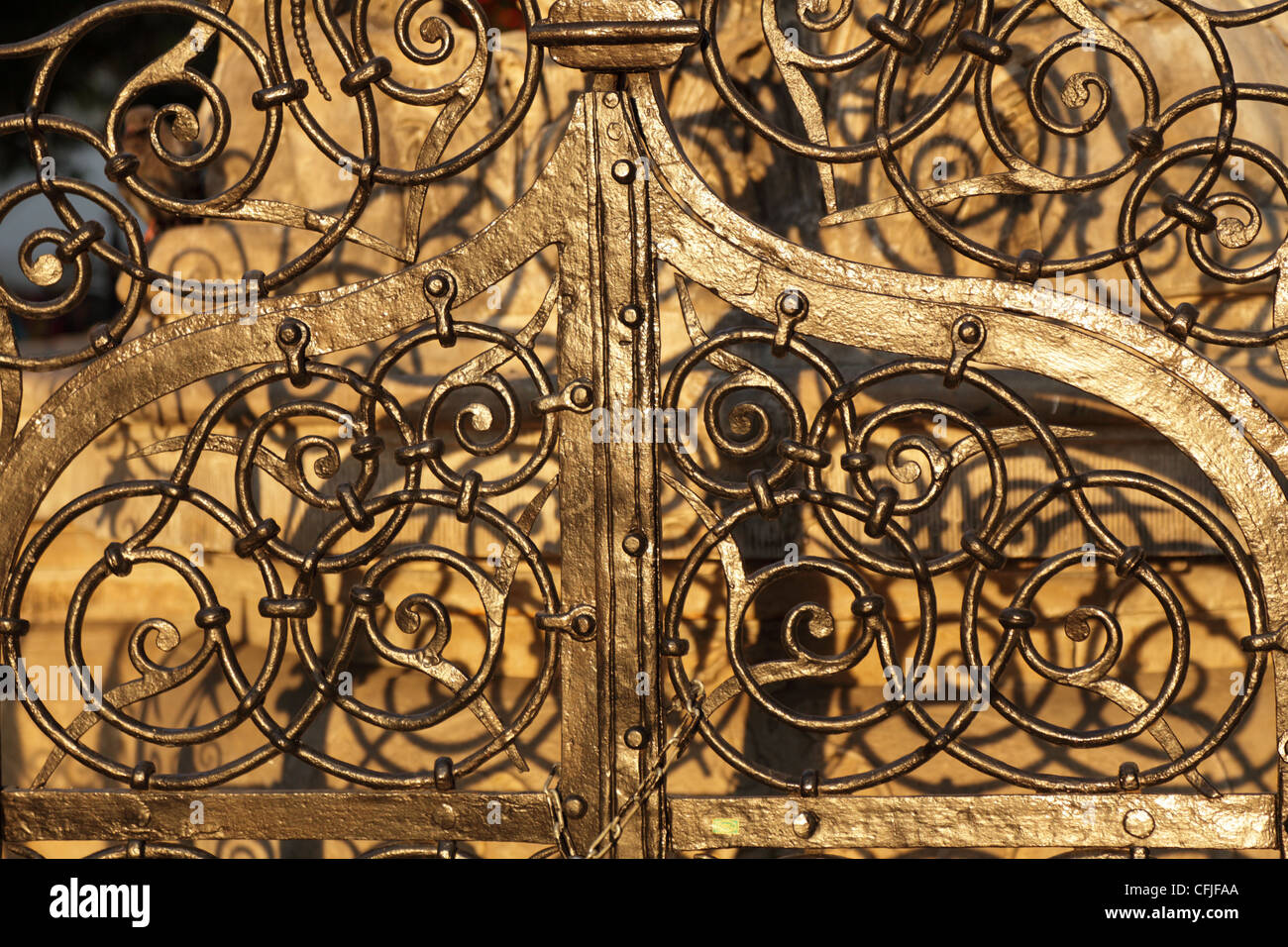 iron fence gate for background Stock Photo - Alamy