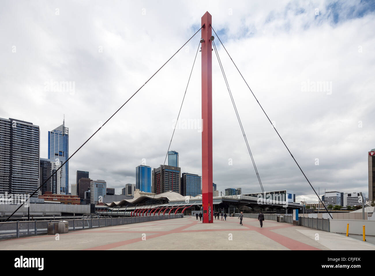pedestrian bridge spanning the Southern Cross rail yards, Melbourne ...