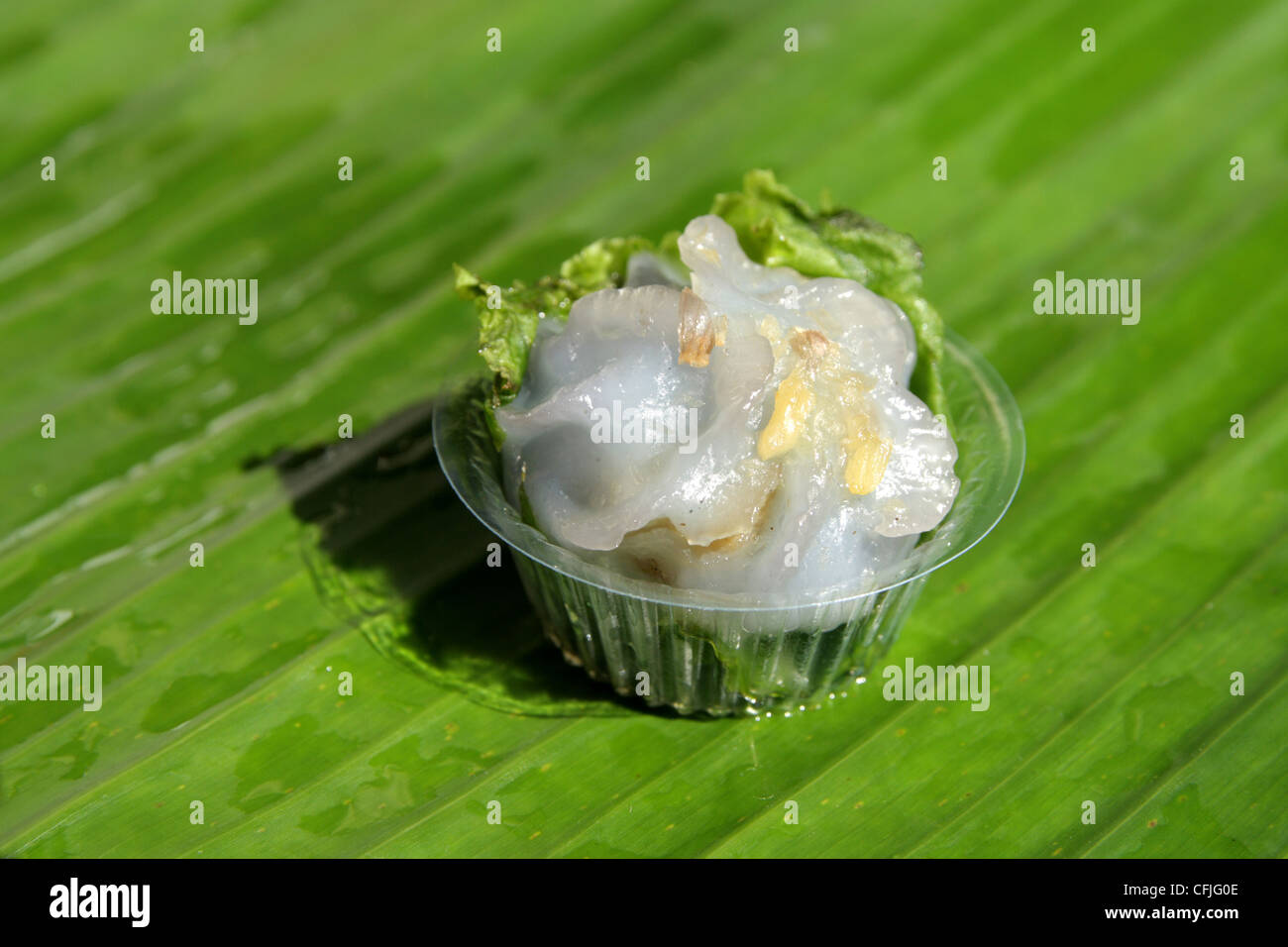 Thai dessert , Chor-muang , Steamed flower-shaped dumpling stuffed with ...