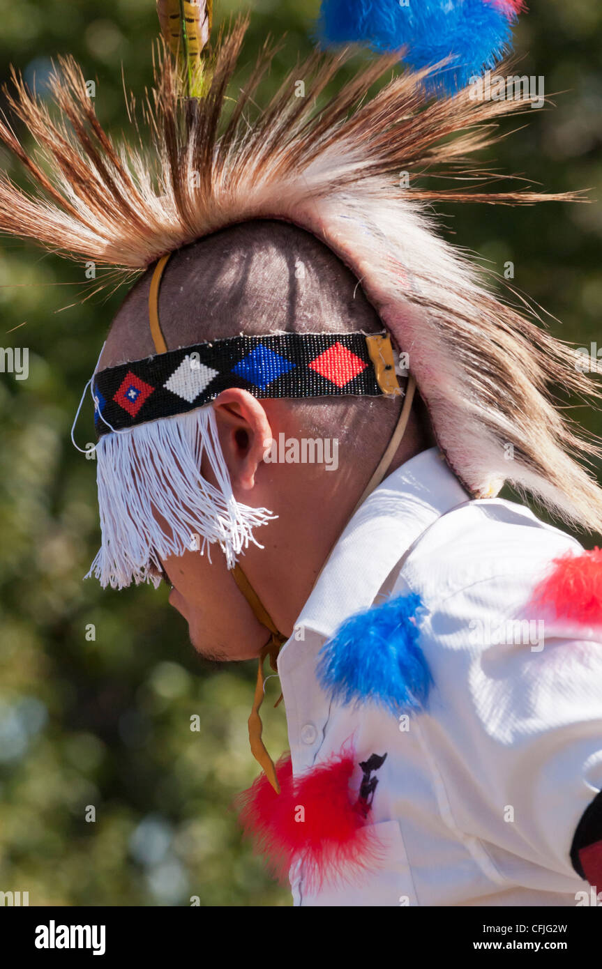 Man in traditional regalia, Stony Nakoda First Nations, Bar U Ranch ...
