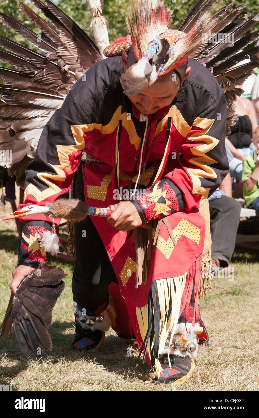 Man in traditional regalia, Stony Nakoda First Nations, Bar U Ranch ...