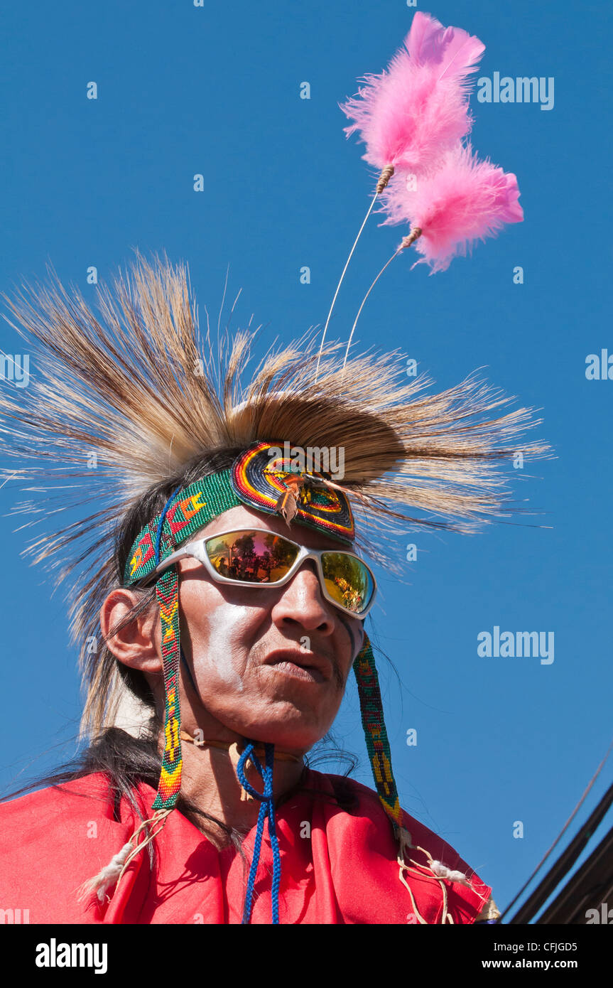 Elder in traditional regalia, Stony Nakoda First Nations, Bar U Ranch ...