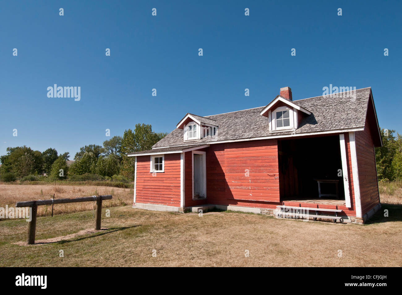 Red building, Bar U Ranch, National Historic Site, Alberta, Canada ...