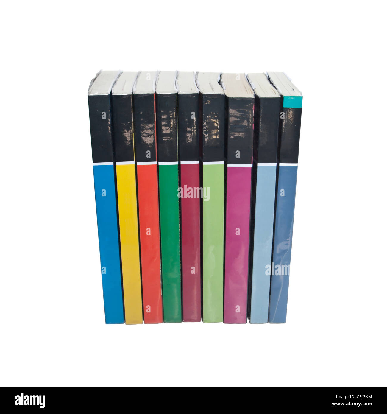 Stacks of colorful real books Stock Photo - Alamy