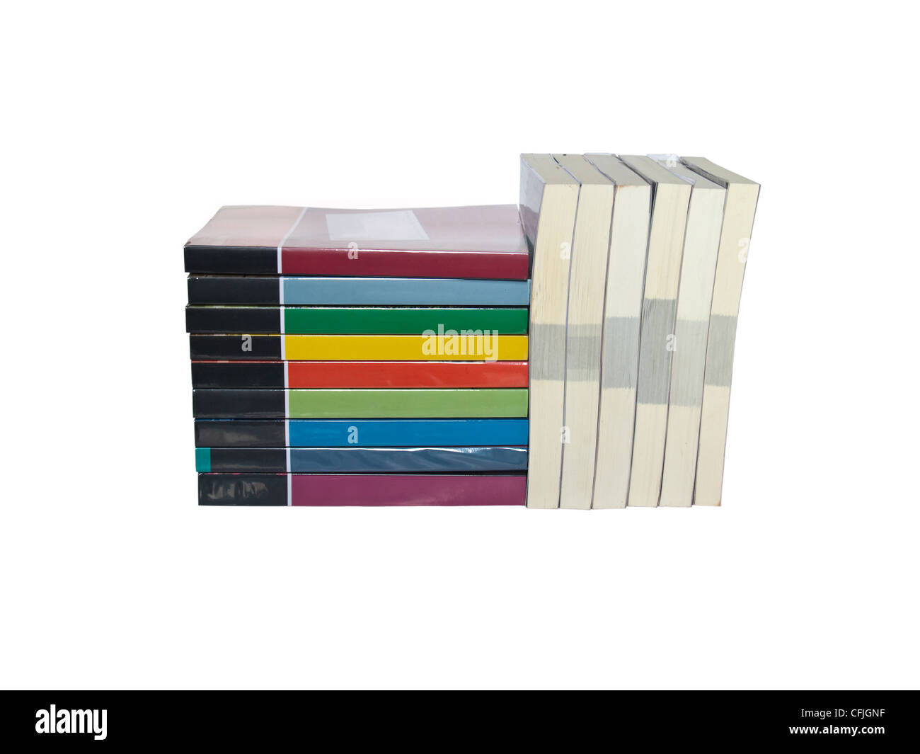 Stacks of colorful real books Stock Photo - Alamy