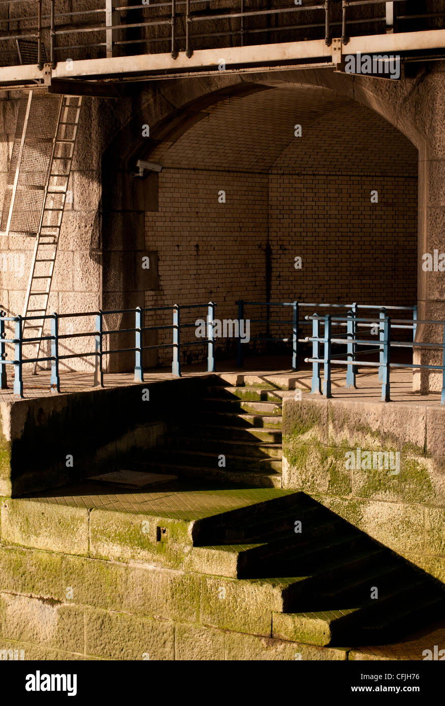 Steps underneath Tower Bridge, London, England, UK Stock Photo - Alamy