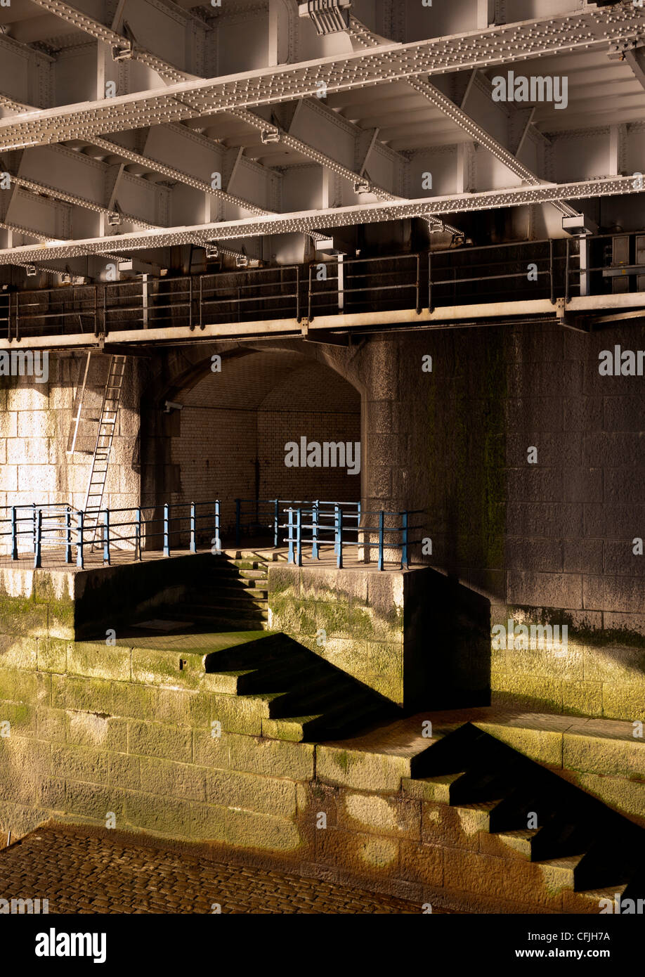 Steps underneath Tower Bridge, London, England, UK Stock Photo - Alamy