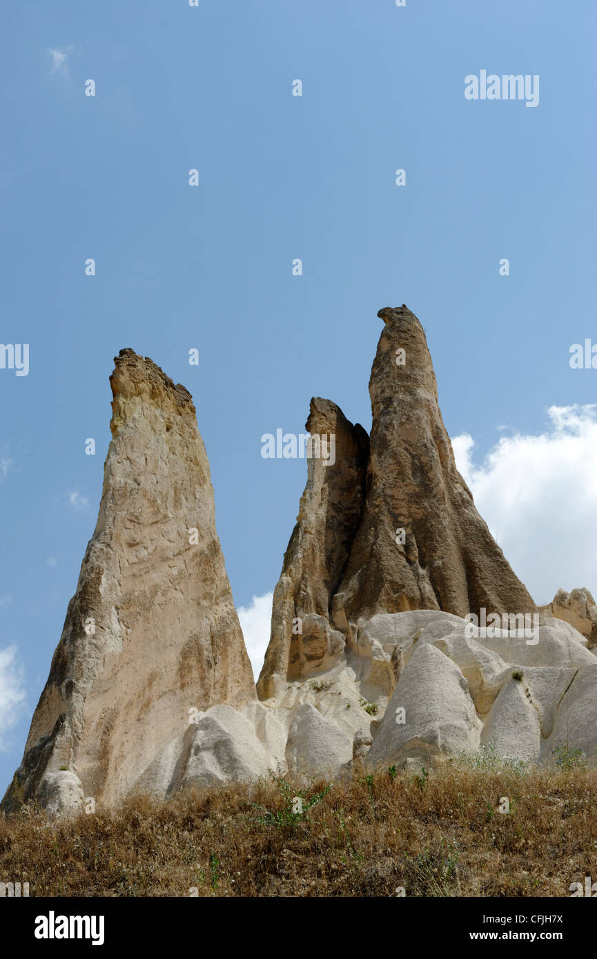 Cappadocia. Turkey. View of conical shaped fairy chimneys and the ...