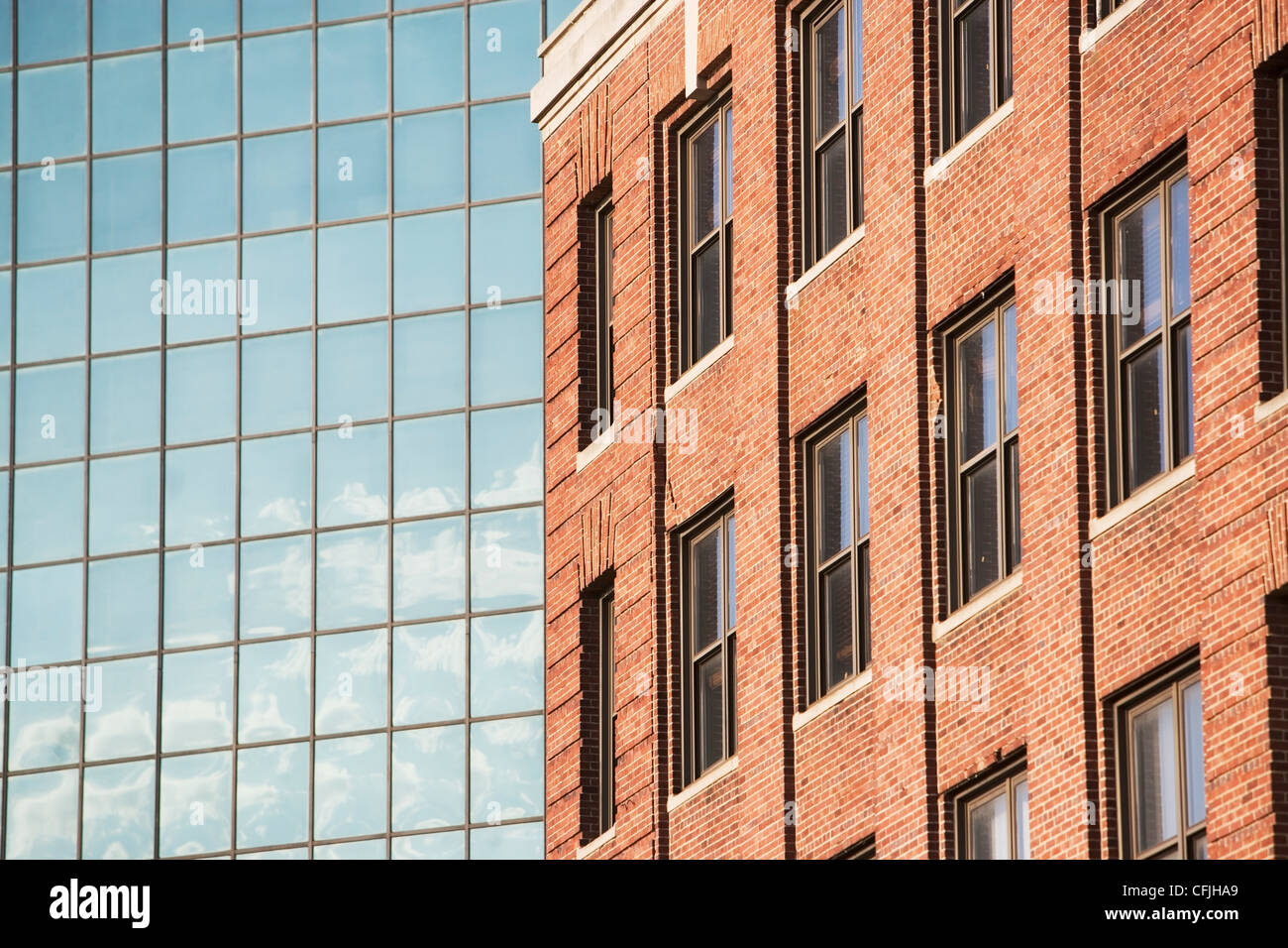 Glass and brick buildings Stock Photo - Alamy