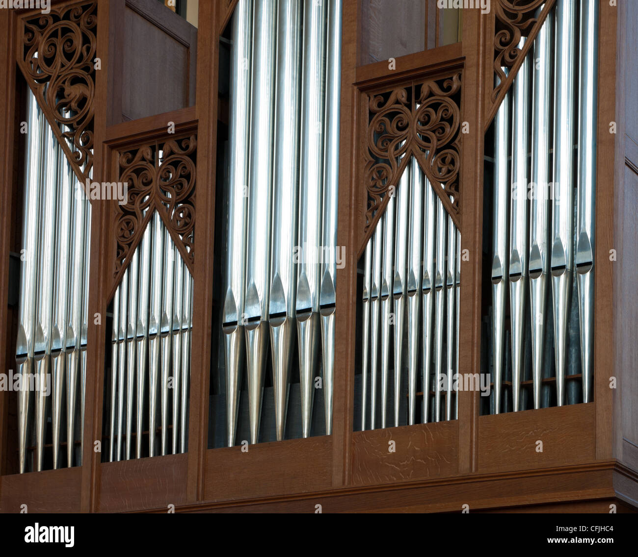 small organ in the Walburgchurch in zutphen, netherlands Stock Photo ...