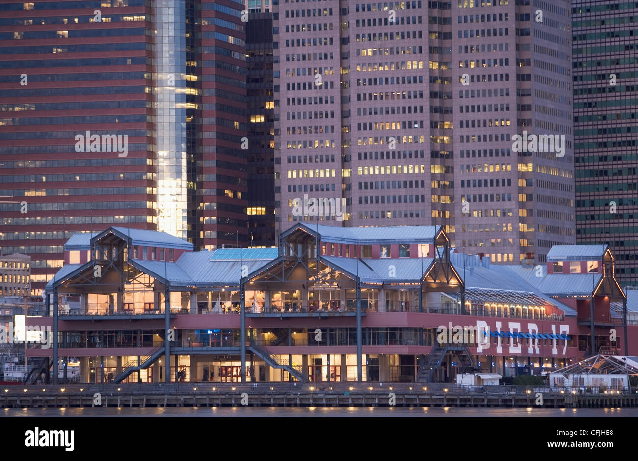 Pier 17 building, South Street Seaport, New York City, USA Stock Photo ...