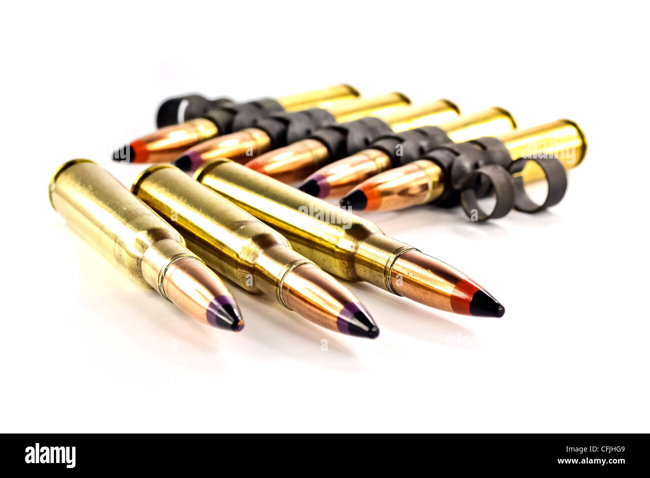 Ammunition on white background Stock Photo - Alamy