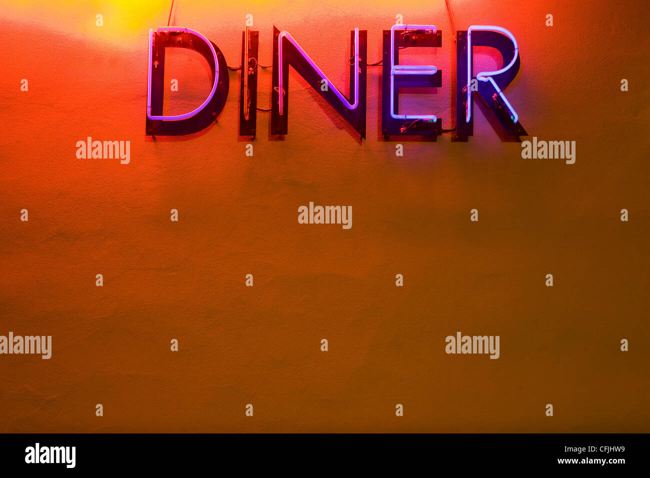 Neon "diner" sign Stock Photo - Alamy